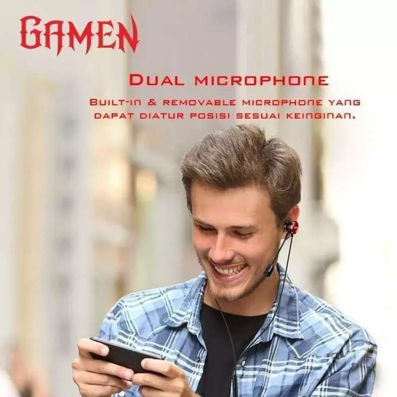 Jual Gamen Ge200 Headset Gaming Dual Microphone In-ear Game Earphone Di ...