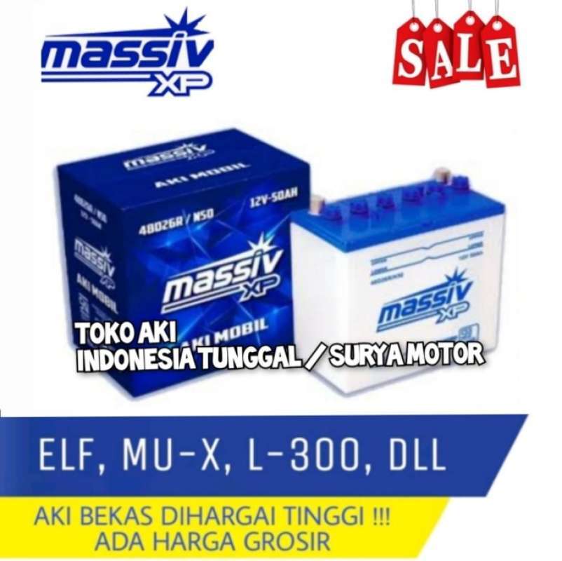 Promo Aki Mobil Massiv N70 Elf L300 Nissan Sangyong Boxer Excavator ...