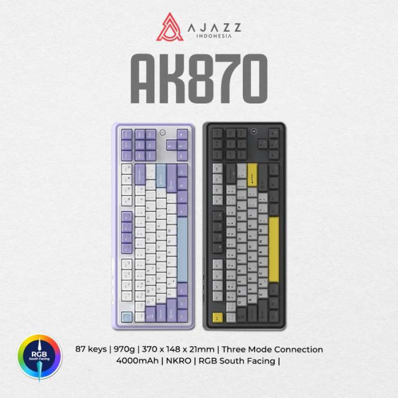 Jual Ajazz Ak870 / Ak-870 Tkl Wireless Gaming Keyboard Mechanical Rgb ...