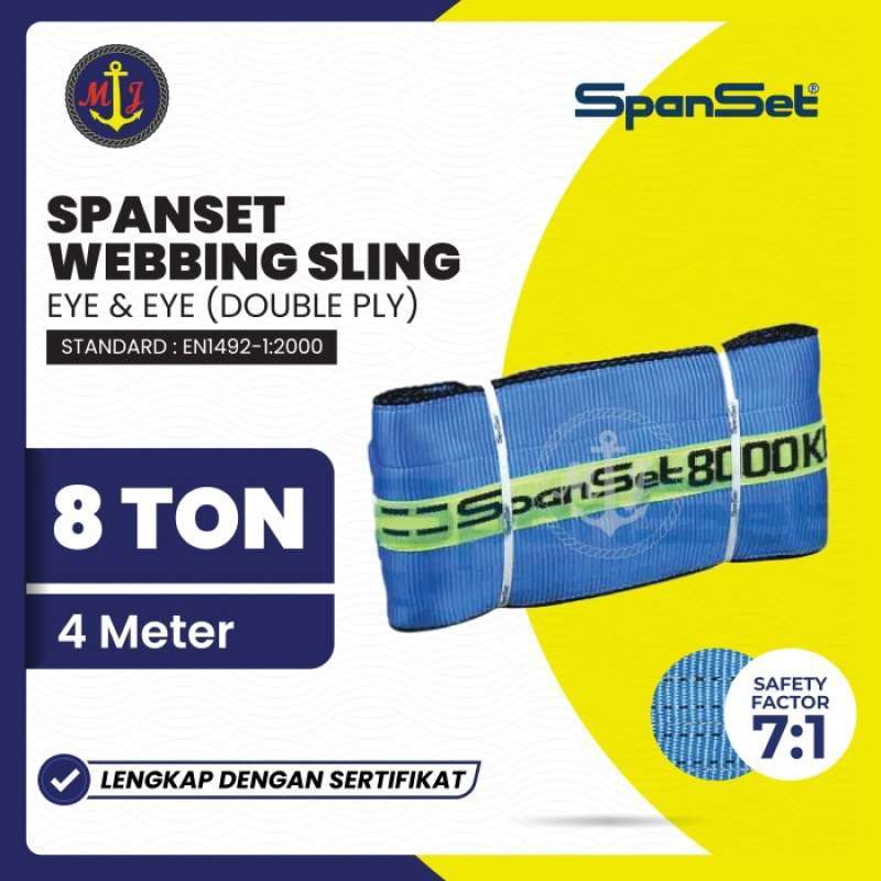 Jual Webbing Sling Spanset 8 Ton X 4 Meter // Mjmarine // Lengkap Sama ...