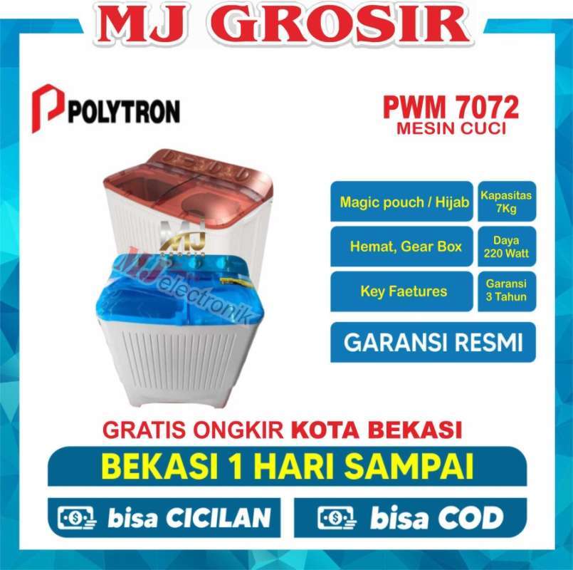 Jual Mesin Cuci Polytron Pwm 7072 7kg 2 Tabung Pwm7072 7 Kg Di Seller Mj Grosir Official Store ...
