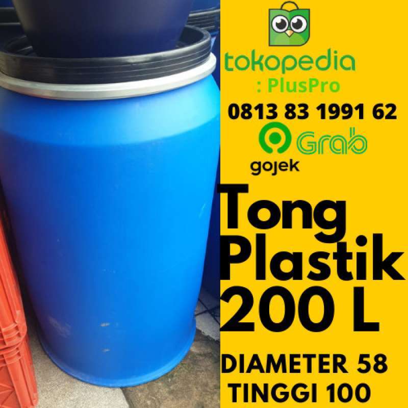 Promo New Tong Biru 200 Liter [100% Baru] Plastik Hdpe 200 Liter / Drum ...