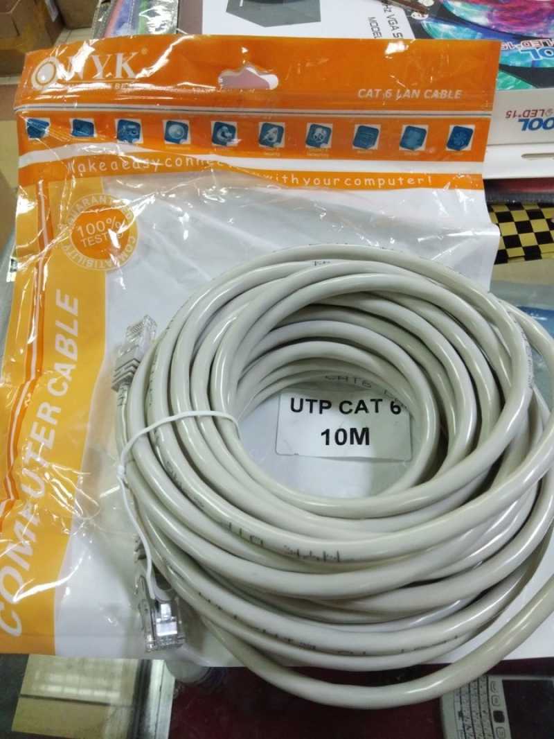 Jual Kabel Lan Cat 6 Rj45 Nyk Kabel Utp Cat 6 Rj45 Ethernet 10 Meter Di Seller Velvet Store ...