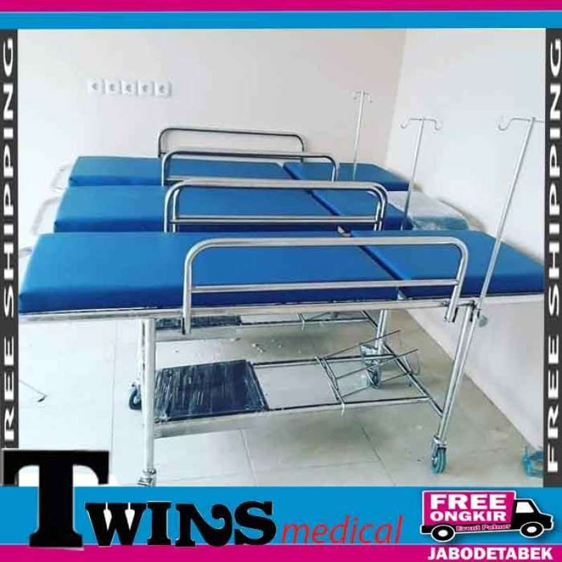 Promo Brankar Pasien Komplit Stainless Steel | Brancard Tandu Dorong ...