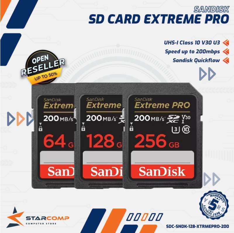Jual Sandisk Extreme Pro Sd Card 256gb 128gb 64gb Sdxc Uhs-i 200mbps Sdcard Di Seller Sweet Shop ...