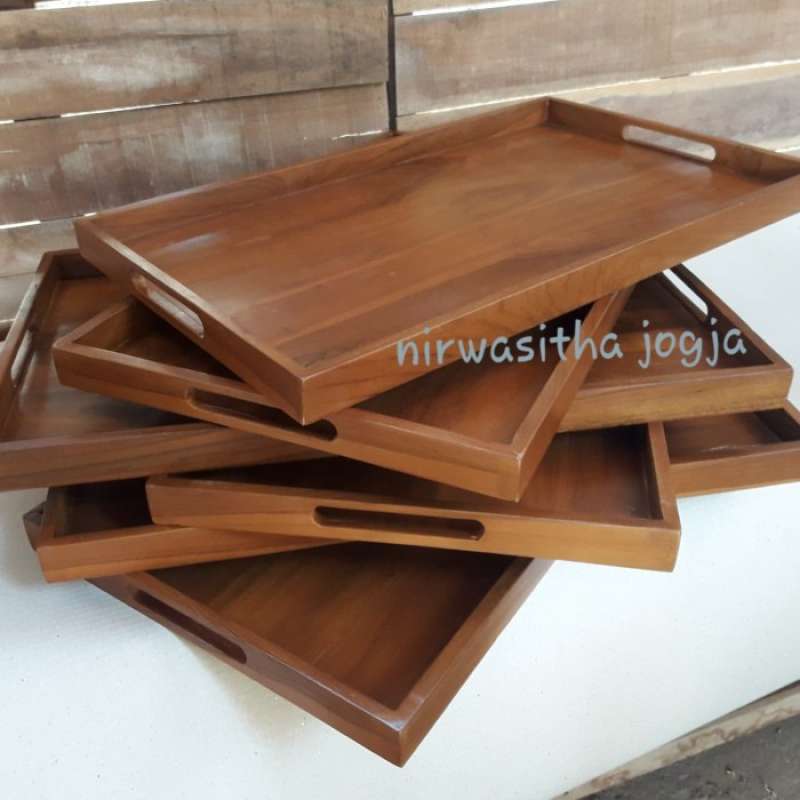 Promo Nampan Kayu Jati /baki Tray /hotel Resto 50x30cm - Cokelat Diskon ...
