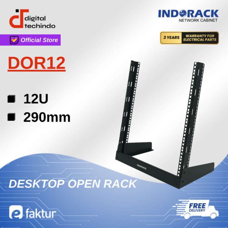 Jual Dor12 Desktop Open Rack 12u Indorack Depth 290mm Rak Modem Receiver Di Seller Kingyo ...