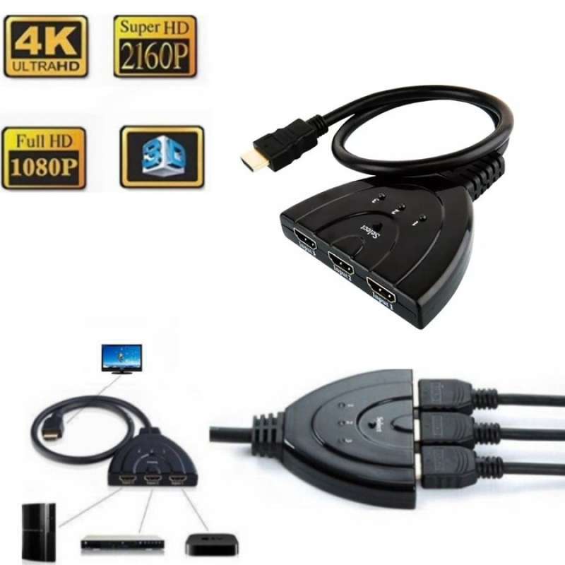 Jual Hdmi Switch 3 Port 3 Input 1 Output / Hdmi Switcher Kabel 3 Port ...