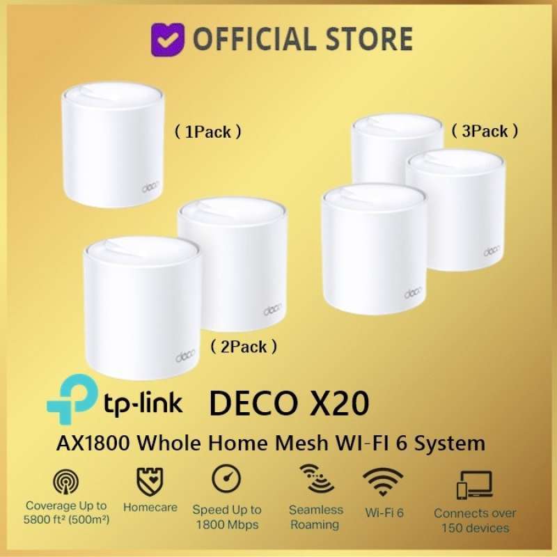 Jual Tp-link Deco X20 1/2/3 Pack Ax1800 Whole Home Mesh Wi-fi 6 Tplink ...