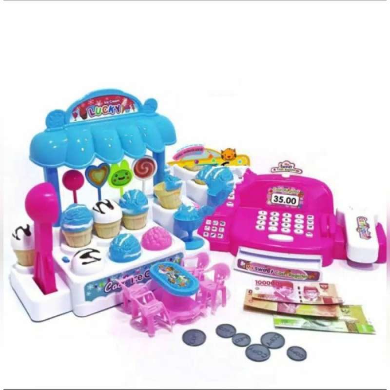 Jual Mainan Anak Mesin Kasir Cash Register Cashier Ice Cream Store ...