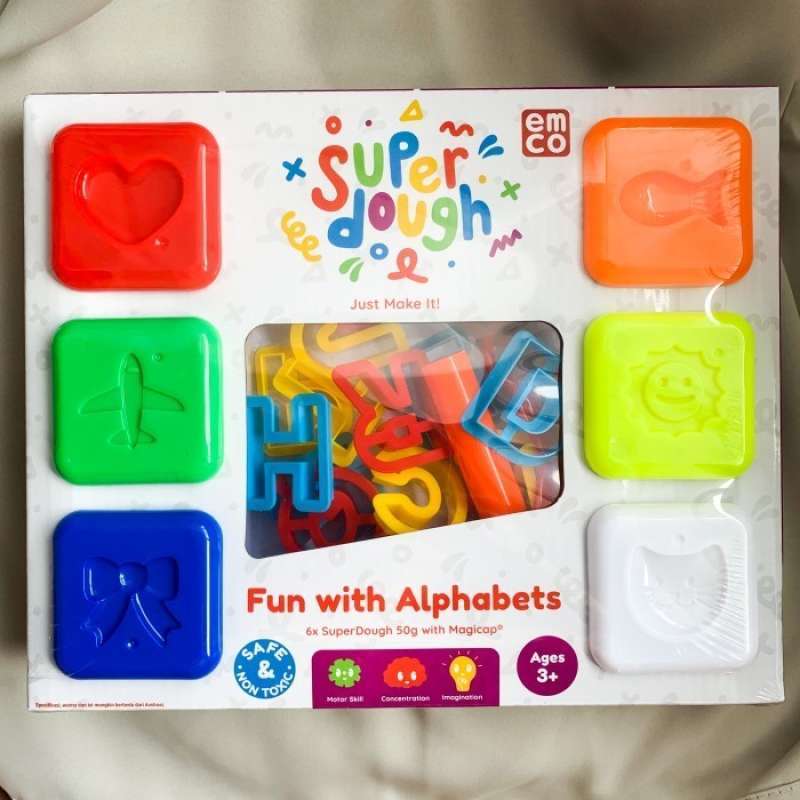Jual Emco Super Dough Fun With Alphabets Numbers Cetakan Playdoh ...