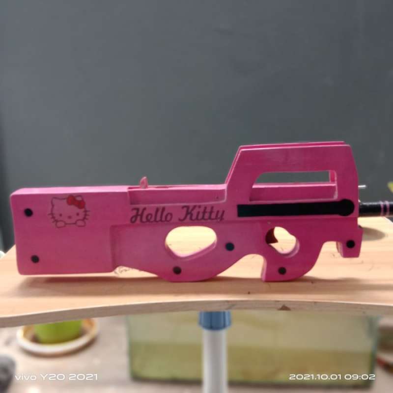 Jual Mainan Replika Senjata Kayu/p90 Peluru Karet Gelang Di Seller ...