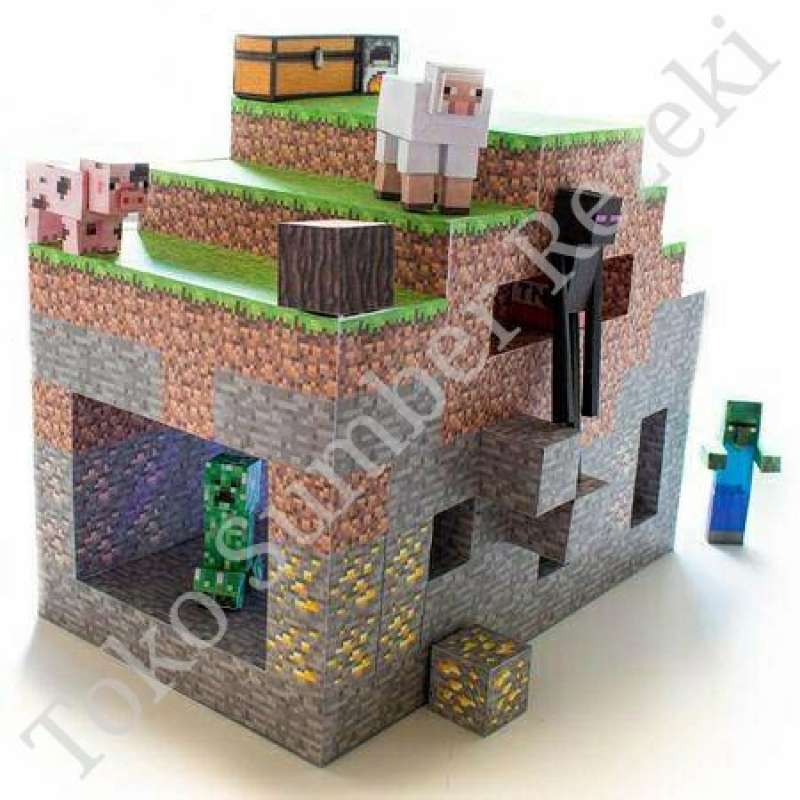 Jual Permukaan Minecraft Papercraft Diorama World Paper Craft Dunia ...