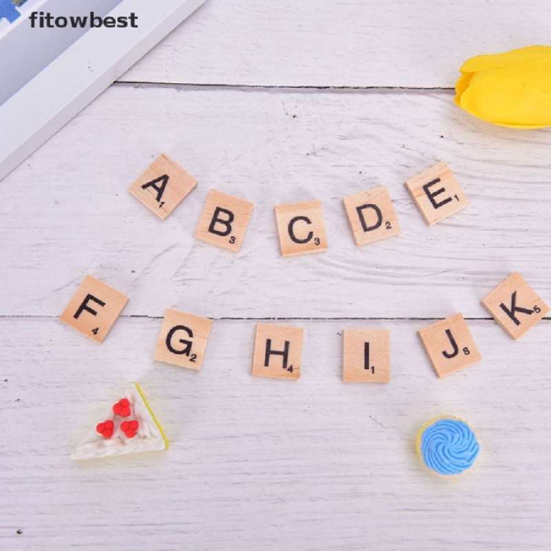 Jual Ftid 100pcs Alphabet Scrabble Tiles Huruf & Angka Hitam Puzzle ...