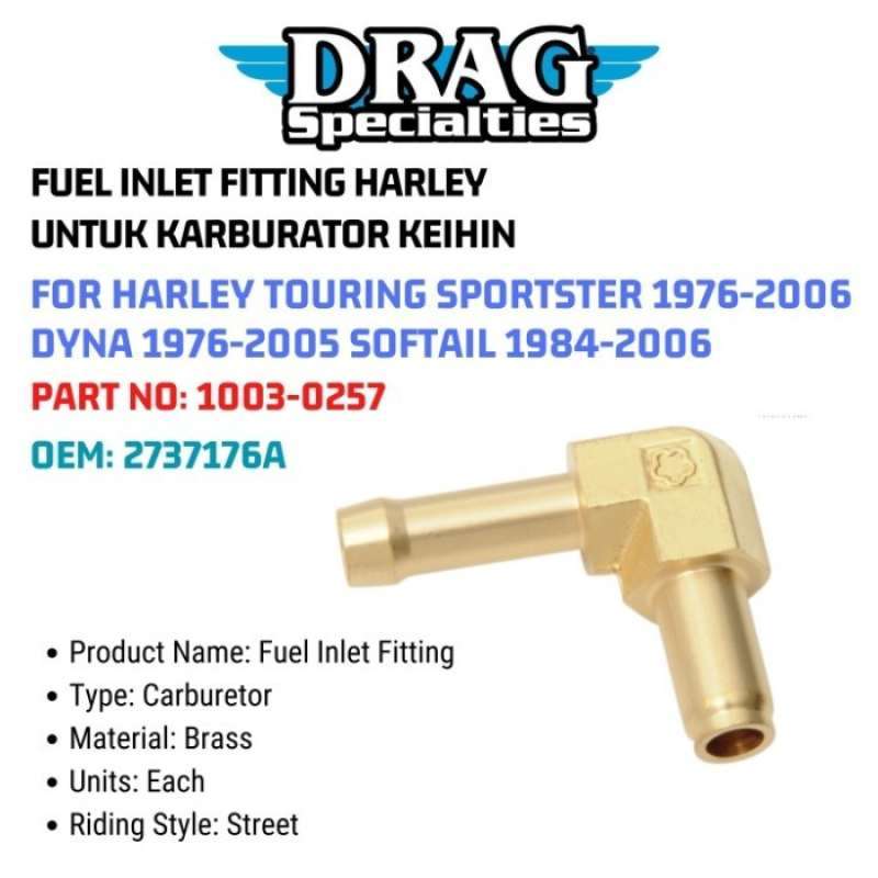 Promo Drag Fuel Inlet Fitting For Keihin Carburetor Gas Harley 1003 ...