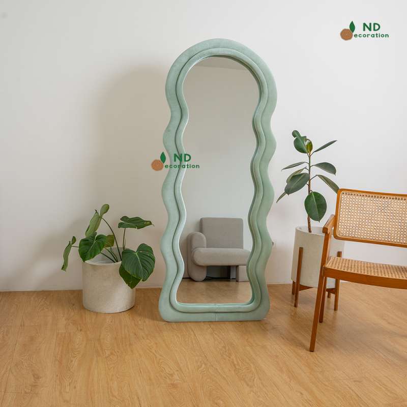 Promo Wavy Arch Standing Mirror / Cermin Aesthetic / Cermin Fullbody ...