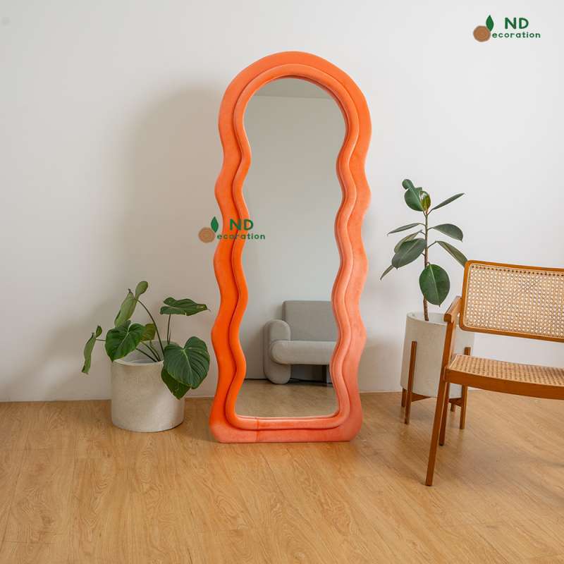 Promo Wavy Arch Standing Mirror / Cermin Aesthetic / Cermin Fullbody ...