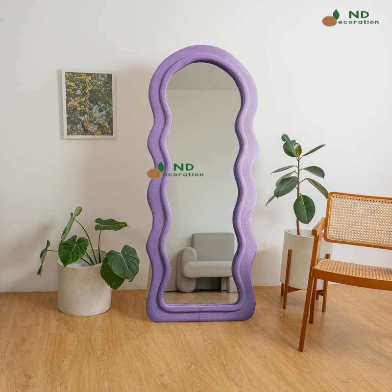 Promo Wavy Arch Standing Mirror / Cermin Aesthetic / Cermin Fullbody ...