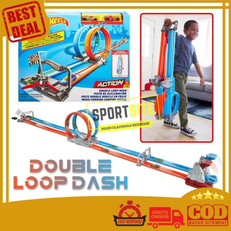 Jual Hot Wheels Double Loop Dash Trackset Original Mattel Hotwheels ...