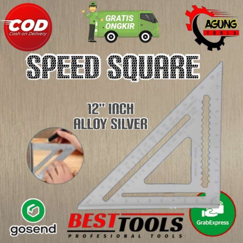 Jual Penggaris Segitiga Speed Square 12 Inch Alumunium Woodworking 2 ...