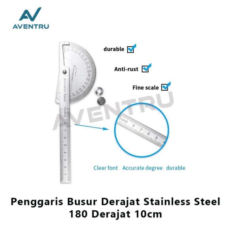 Jual Penggaris Busur Derajat Stainless Combi Protractor Alat Ukur Sudut ...