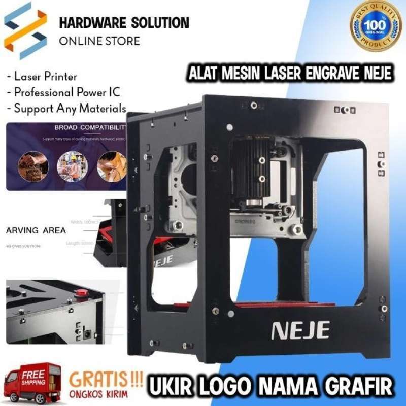 Jual Alat Mesin Laser Engrave Neje Ukir Logo Nama Grafir Kayu Kulit ...