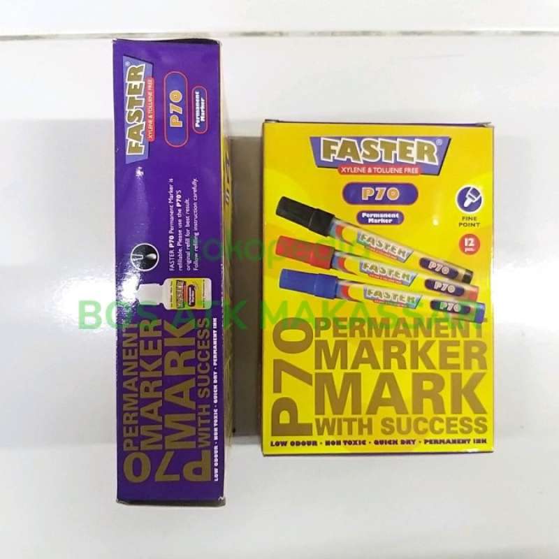Jual [pack Isi 12] Spidol Faster P70 Permanent Marker / Spidol Permanen ...