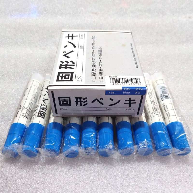 Jual Spidol Sakura Solid Steel Marker Japan Penanda Besi Permanen Biru ...