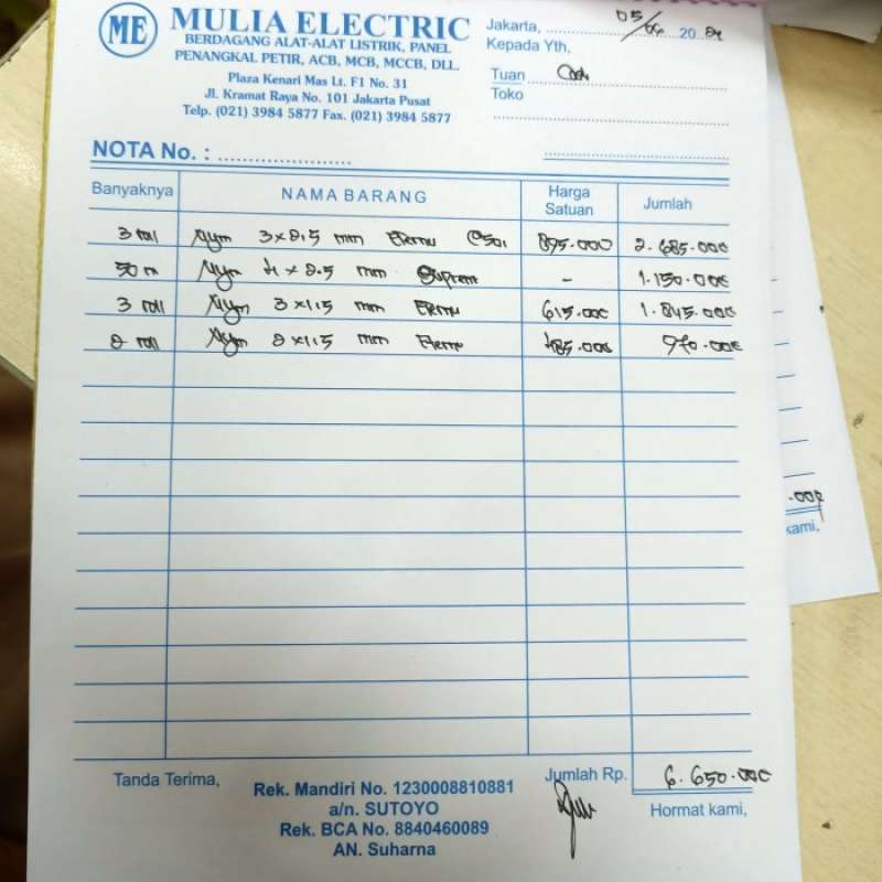 Jual Nota Pembelian Kabel Di Seller Kingyo - Cengkareng Timur, Kota ...