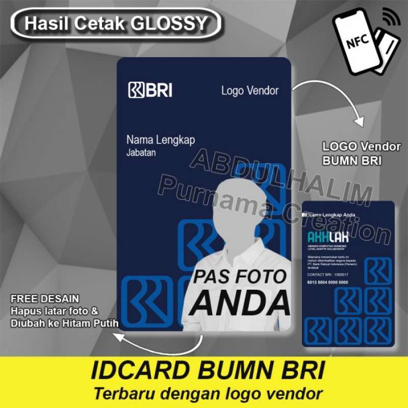 Jual Idcard Bumn Id Card Name Tag Bumn Bri Terbaru Glossy Bisa Brizzi ...