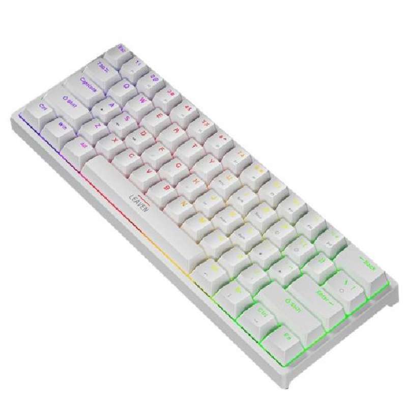 Jual Leaven K620 Mechanical Keyboard 60% - Blue Switch Putih Di Seller ...