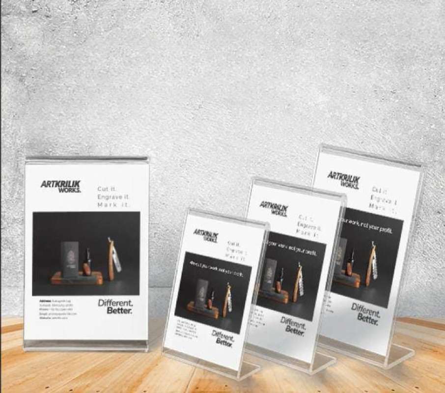 Jual Tempat Brosur / Tent Holder / Tent Card Akrilik Display A4 Model L ...