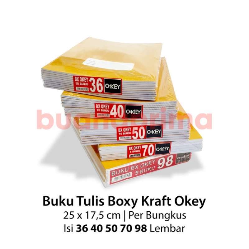 Jual Buku Tulis Boxy Okey 36 40 50 70 98 Lembar Per Bungkus Notebook Di ...