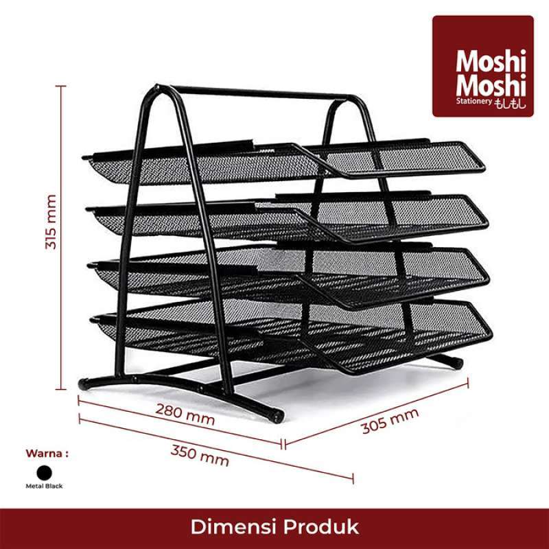 Jual Document Tray Desk Storage Rak Kertas File Dokumen 4 Susun Jaring ...