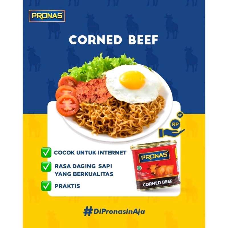 Promo Pronas Kornet Sapi 340gr Corned Beef Kemasan Kaleng Diskon 10% Di ...