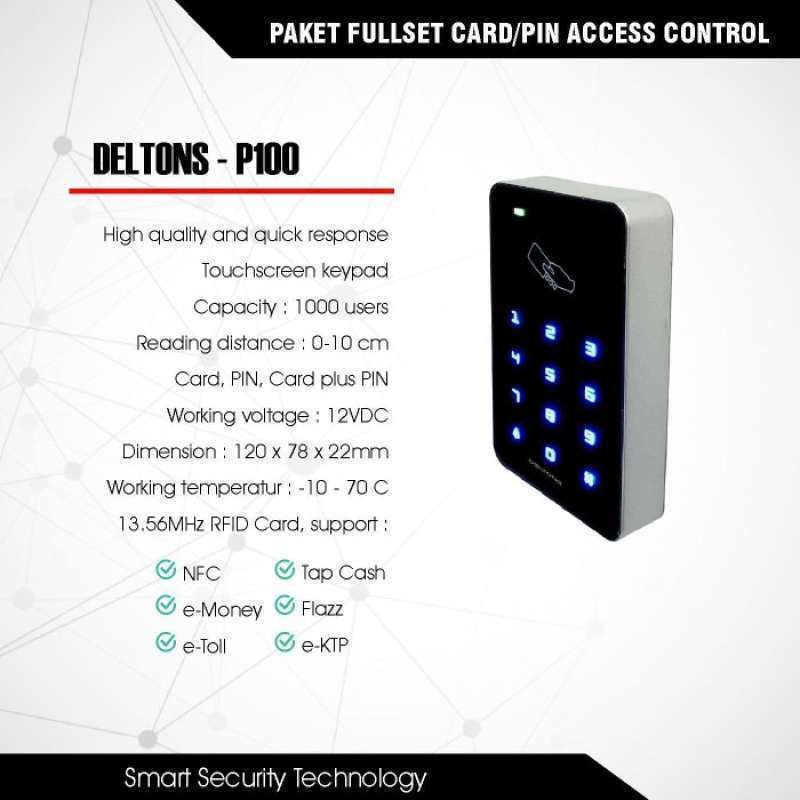 Promo Smart Lock Door Access Control Drop Bolt Lock Rfid Card Pin ...