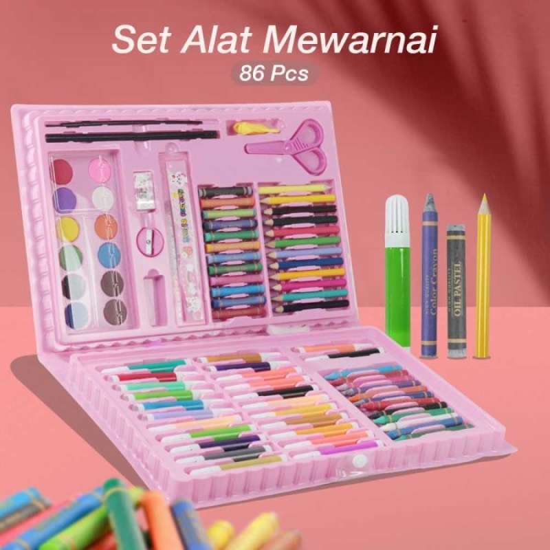 Jual Paket Set Alat Mewarnai Spidol Crayon Pensil Warna Menggambar ...