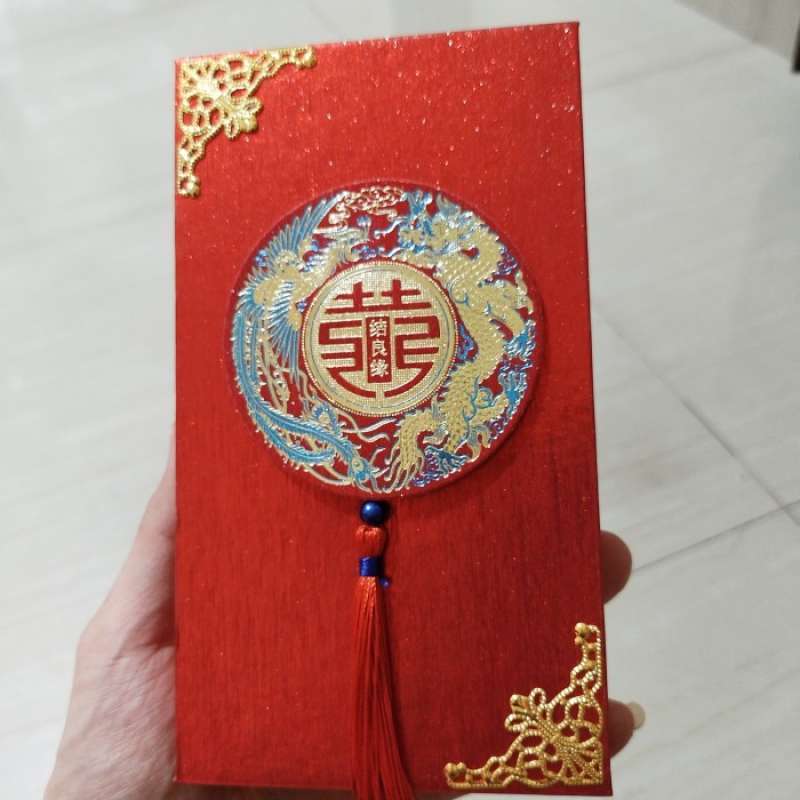 Jual Red Amplop / Kotak Angpao Mewah Shuang Xi (double Happiness) Di ...