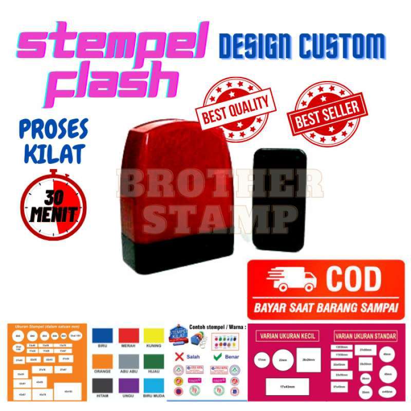 Jual Stempel Nama & No Tlp /13 X 43 Mm /otomatis Tinta /stempel Lunas ...