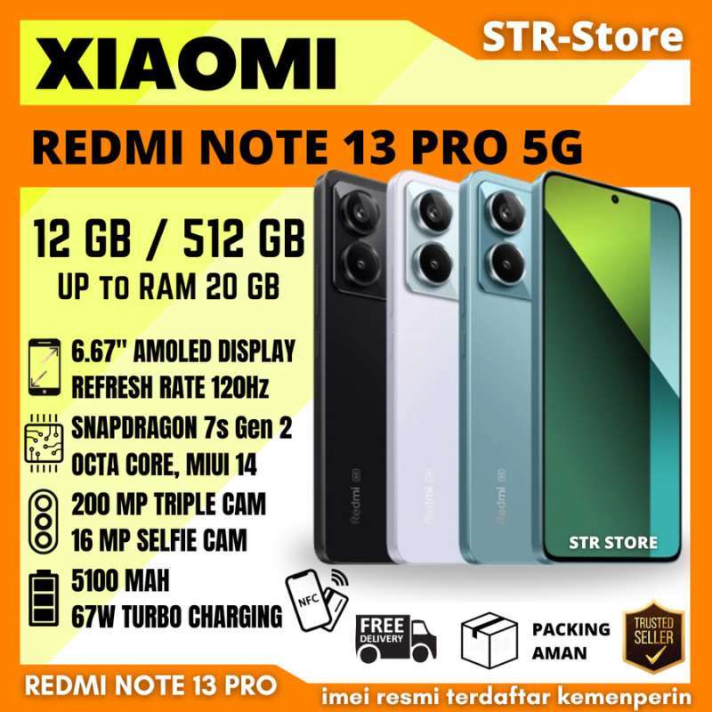 Promo Xiaomi Redmi Note 13 Pro 5g 12/512 Gb Garansi Resmi Xiaomi Note ...