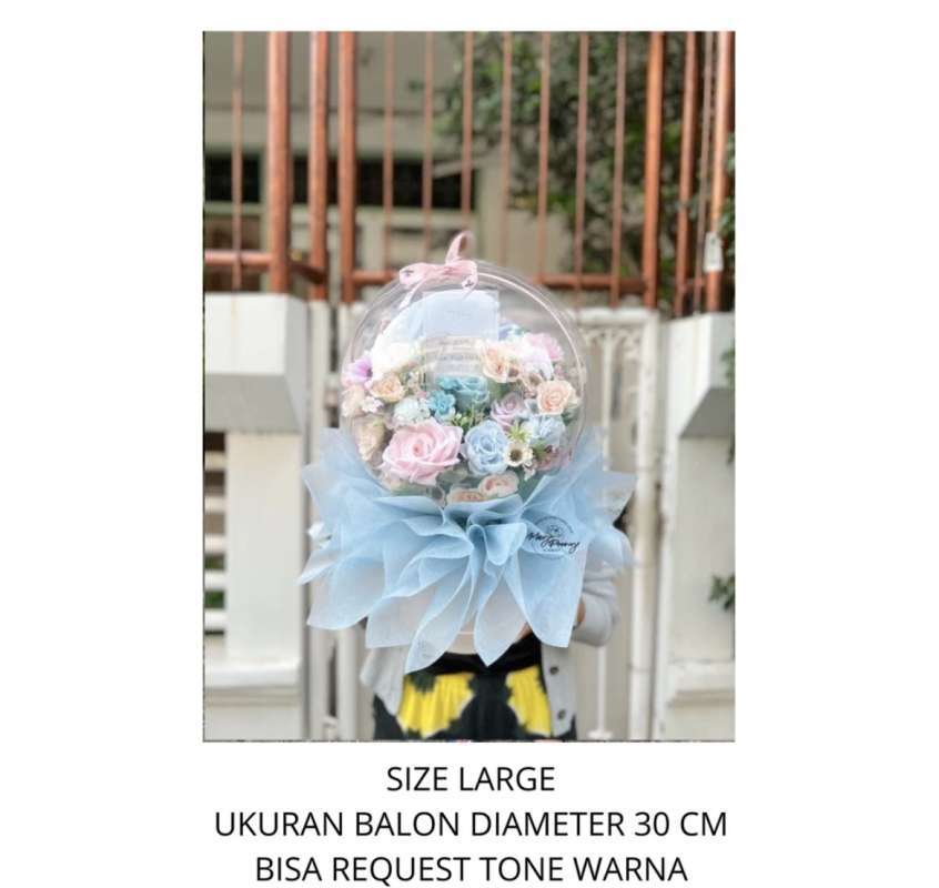 Jual Magical Bloom Box - Bunga Di Dalam Balon Buket Balon / Balon Box ...