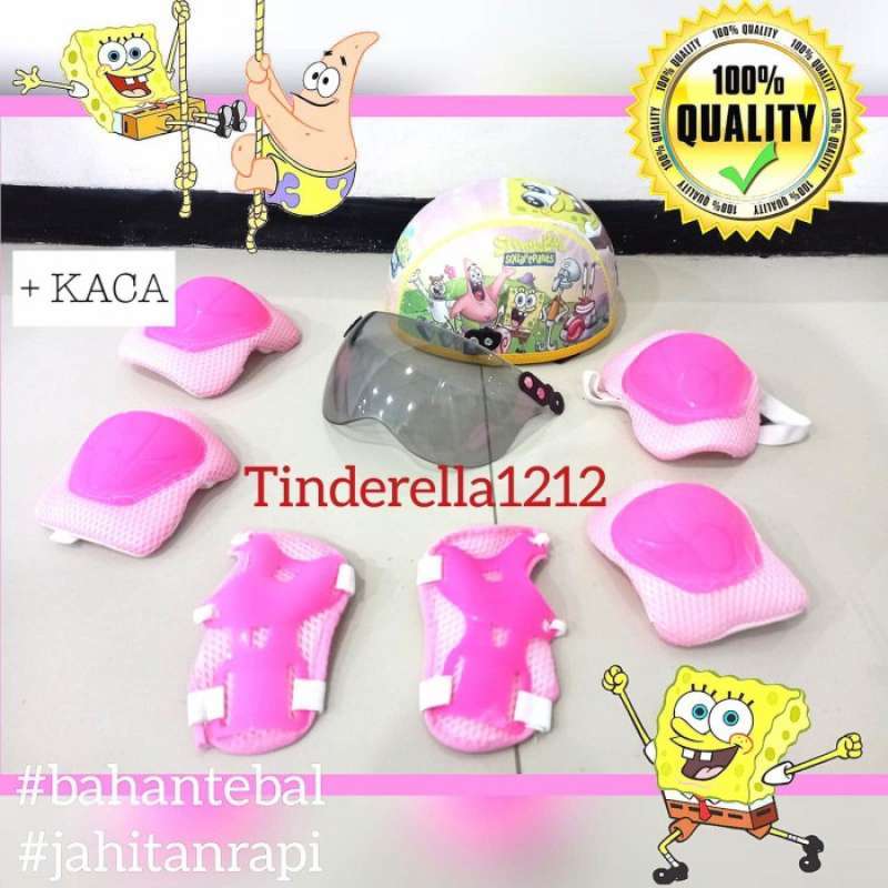 Jual Set Deker Dan Helm Anak Karakter Plus Kaca - Barbie-pink Di Seller ...