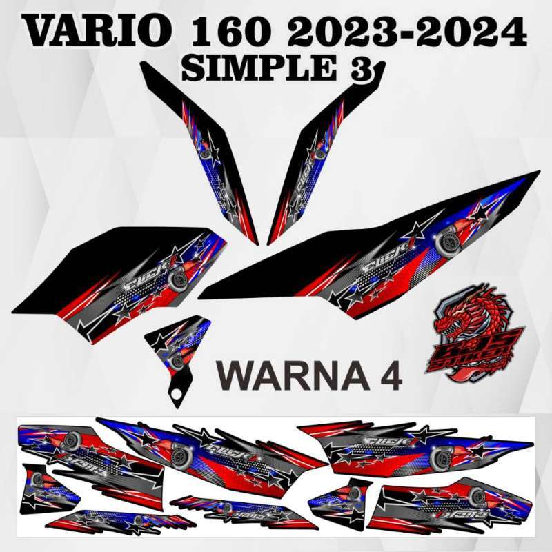 Jual Stiker Striping Vario 160 New 2023-2024 Simple 3- Stiker Decal ...