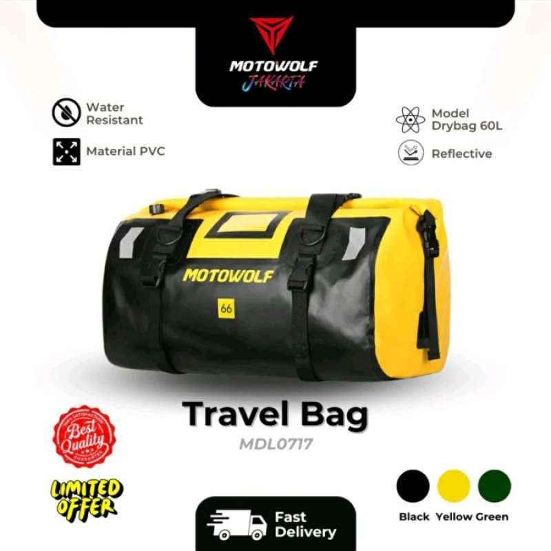 Jual Motowolf Dry Bag Travel Bag Tas Touring Motor Mobil Motowolf Mdl 0717 - Yellow 66l Di ...