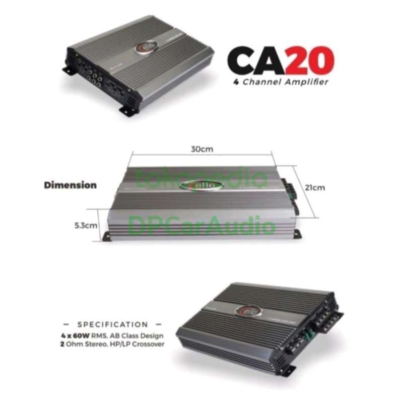Jual Power 4 Channel Cello Ca20 Garansi Resmi / Ampli Ca 20 4ch / 4 ...