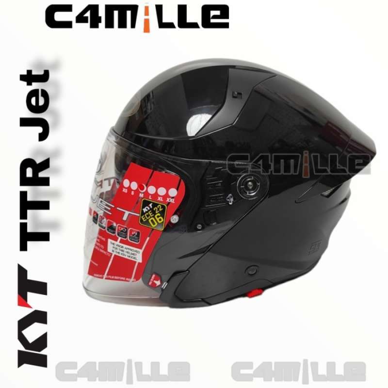Jual Helm Kyt Ttr Jet Solid Black Half Face Clear Di Seller Suzuka ...