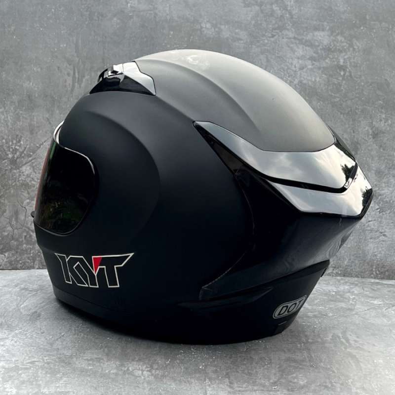 Jual Kyt Helm R10 Solid Black Doff - Iridium Visor - Spoiler 3d - Full Face - M Paket3dsmall Di ...