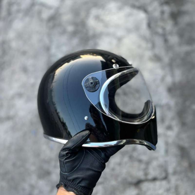 Jual Helm Cakil Black Glossy With Visor! Kualitas Terbaik Di Seller ...