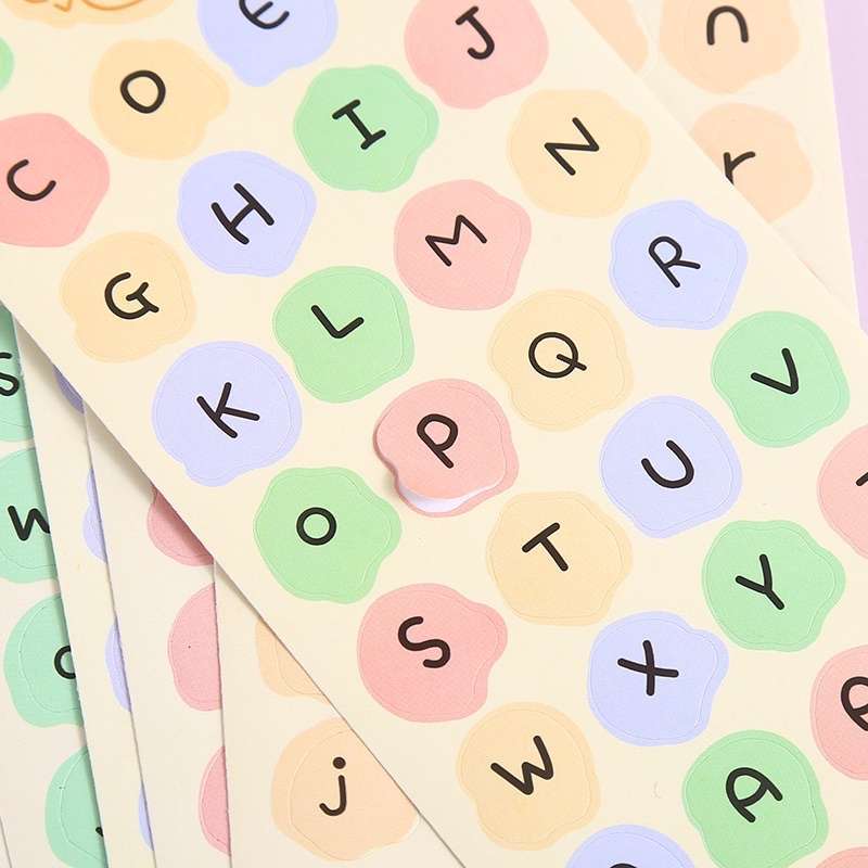 Jual Sticker Alphabet Huruf Angka Stiker Animasi Dekor Buku - Multi ...