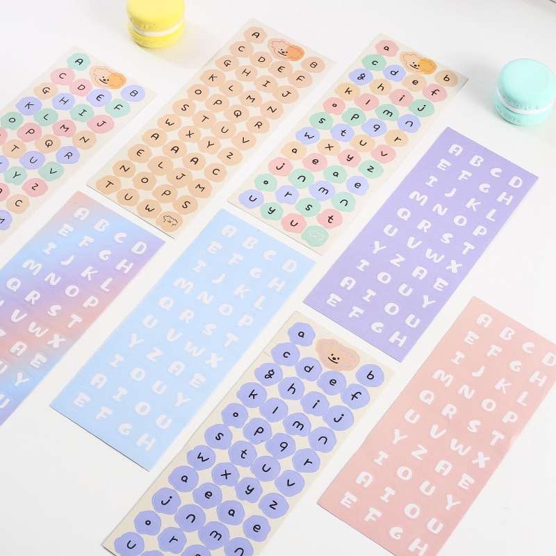 Jual Sticker Alphabet Huruf Angka Stiker Animasi Dekor Buku - Multi ...